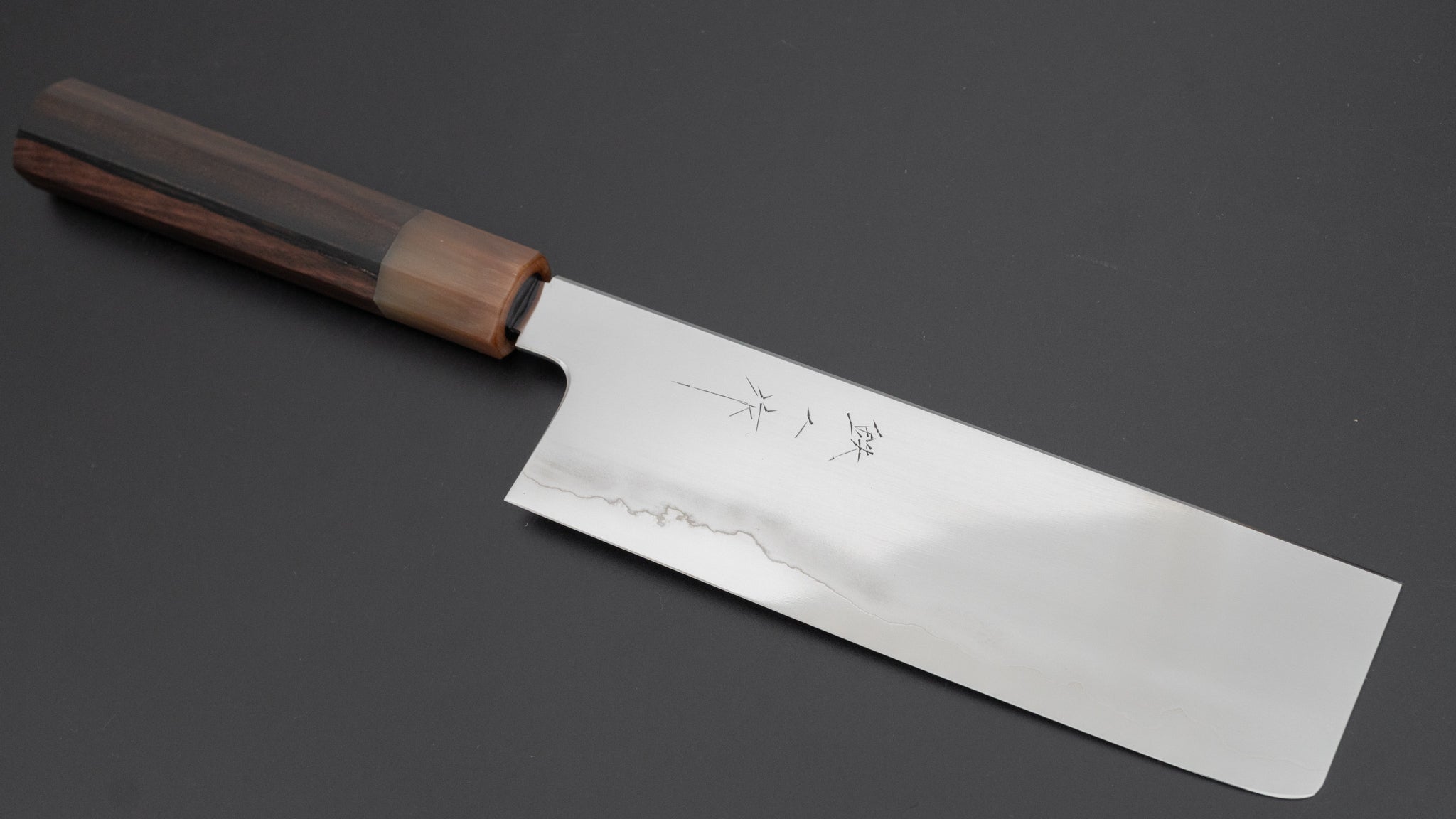 Tetsujin Silver #3 Ukiba Nakiri 180mm Taihei Makassar Ebony Handle ...